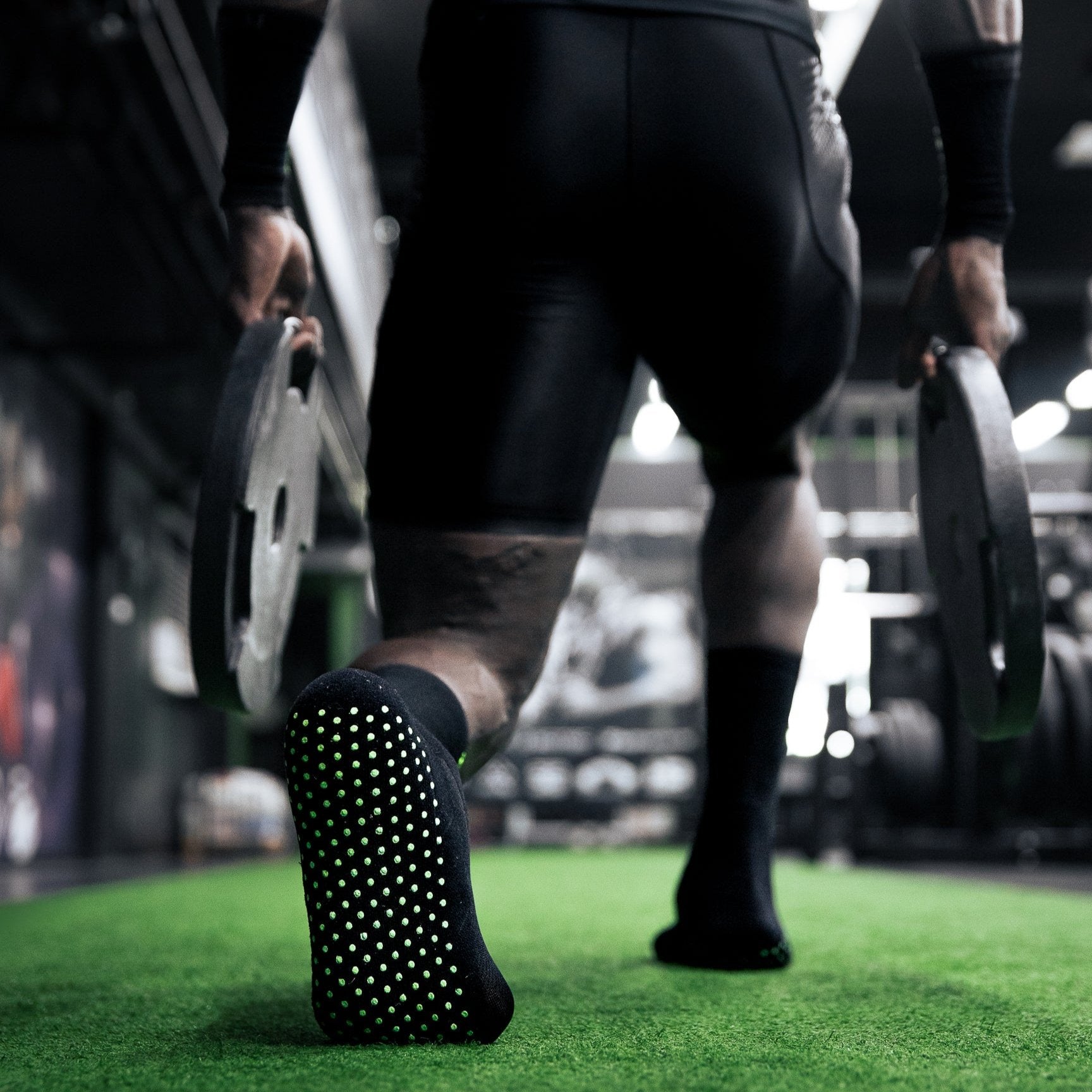 eXtend Grip Crew – Compression grip socks – Black/Lime – Tritanium Store