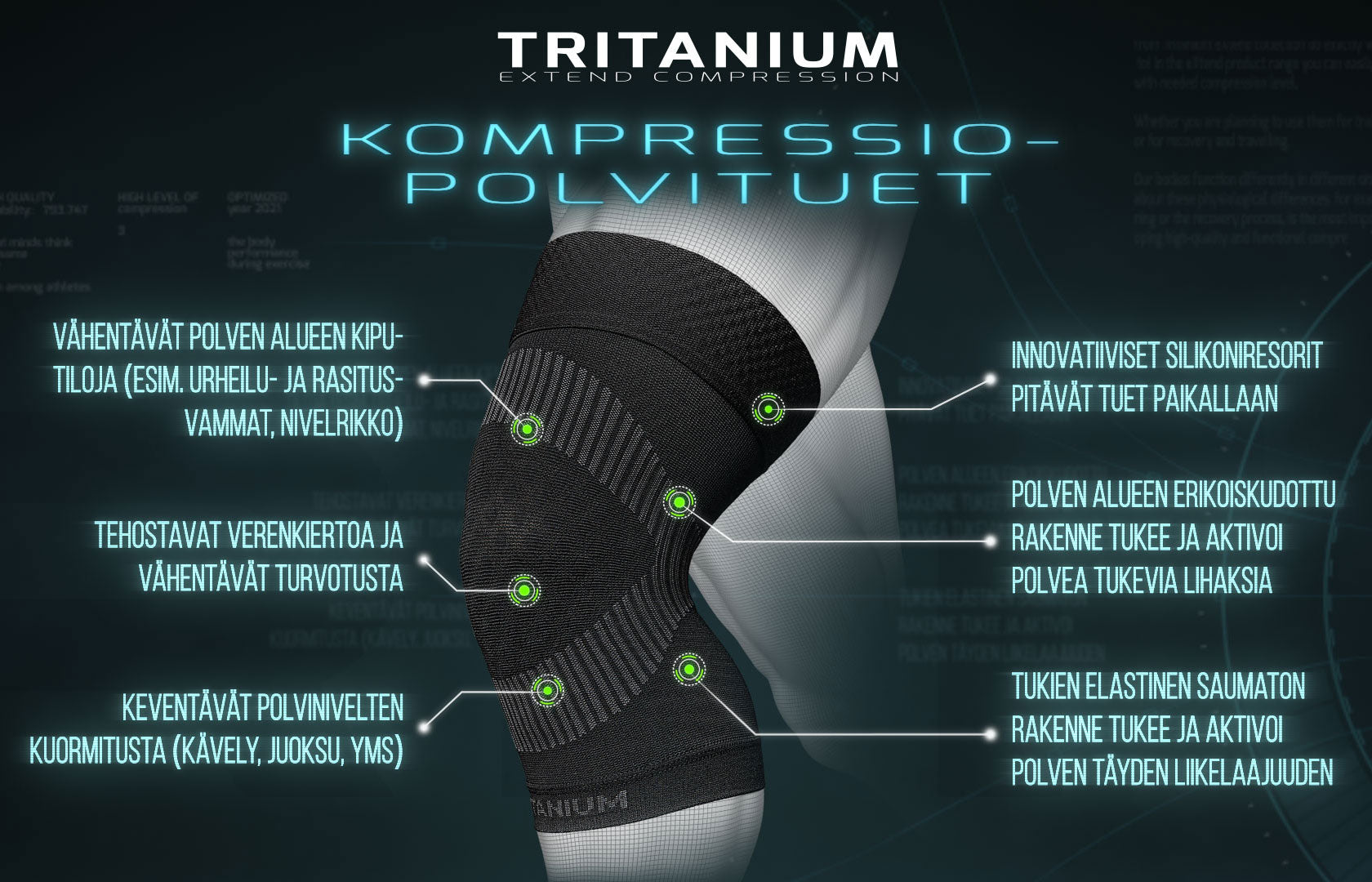 eXtend High – Compression knee supports – 2-pack – Tritanium Store